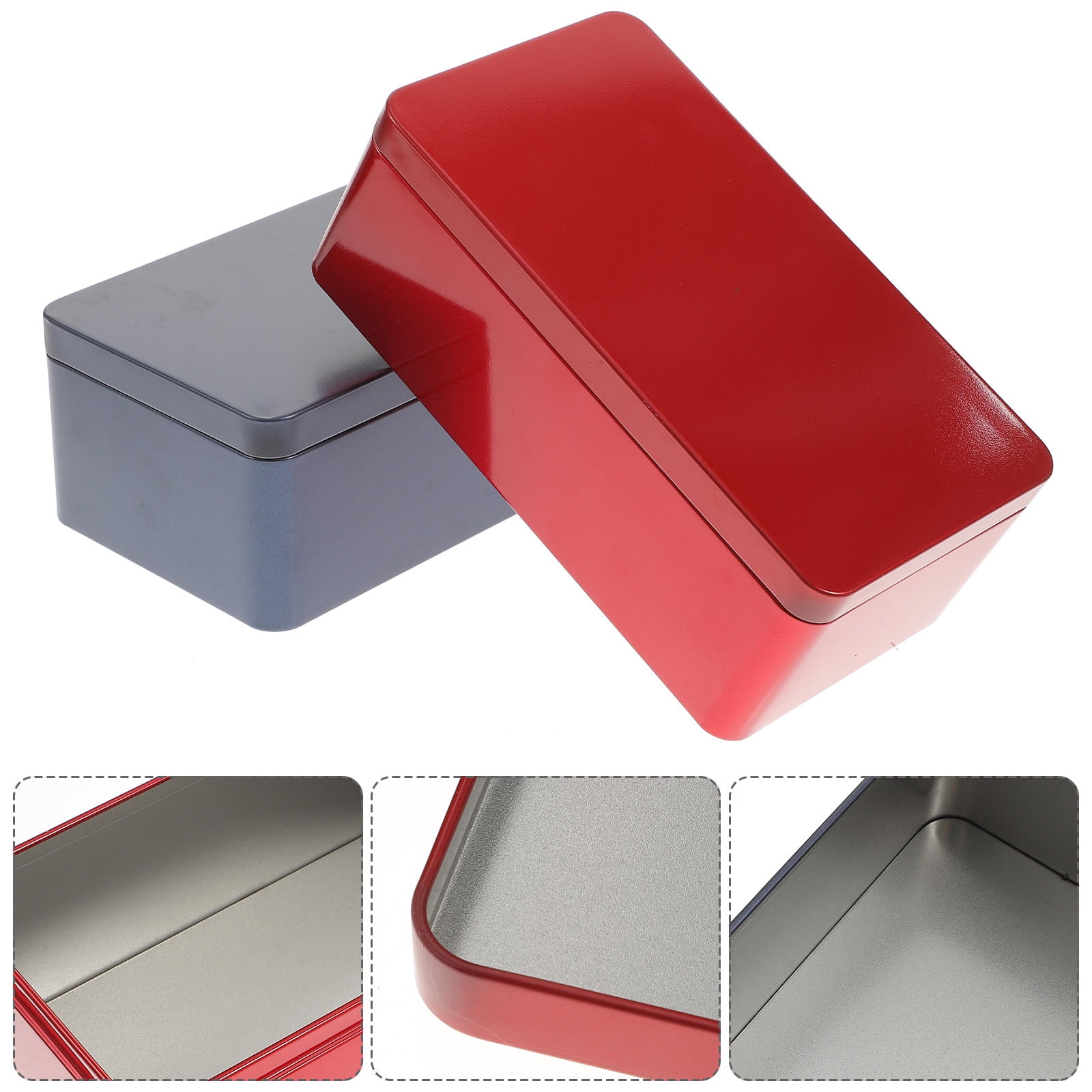 TEHAUX 2Set Design Rectangular Storage Tin Box Women General Users 11 ...