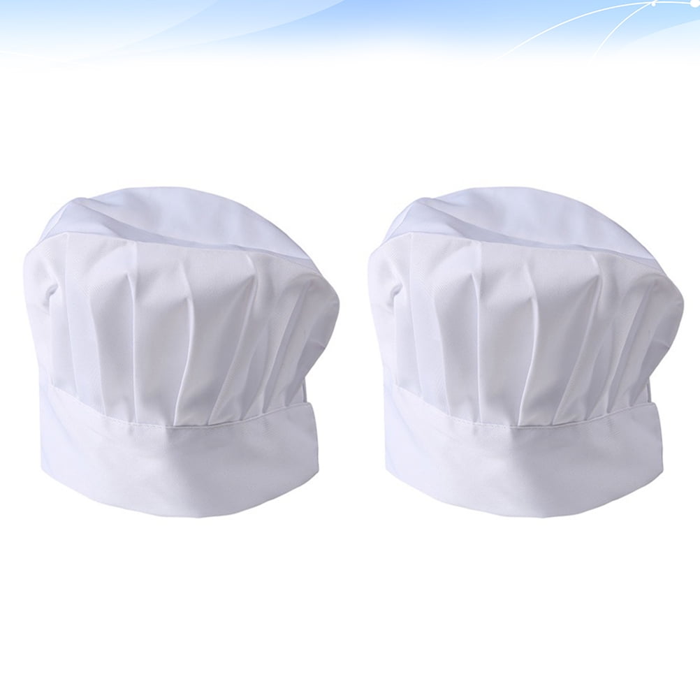 TEHAUX 2Set Restaurant Chef Hats White Polyester Fibre for Chefs in ...