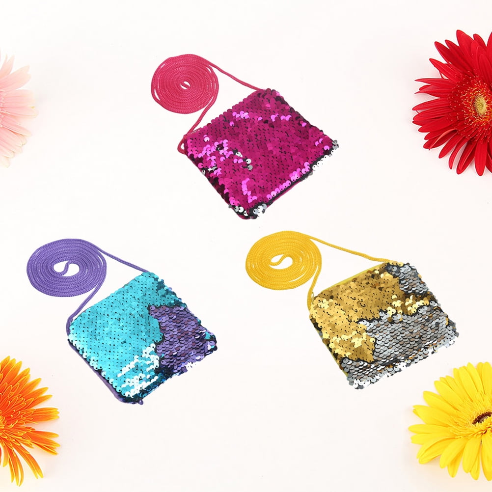 TEHAUX 3 Pcs Kids Small Wallets with Sequins, Square Purses for ...