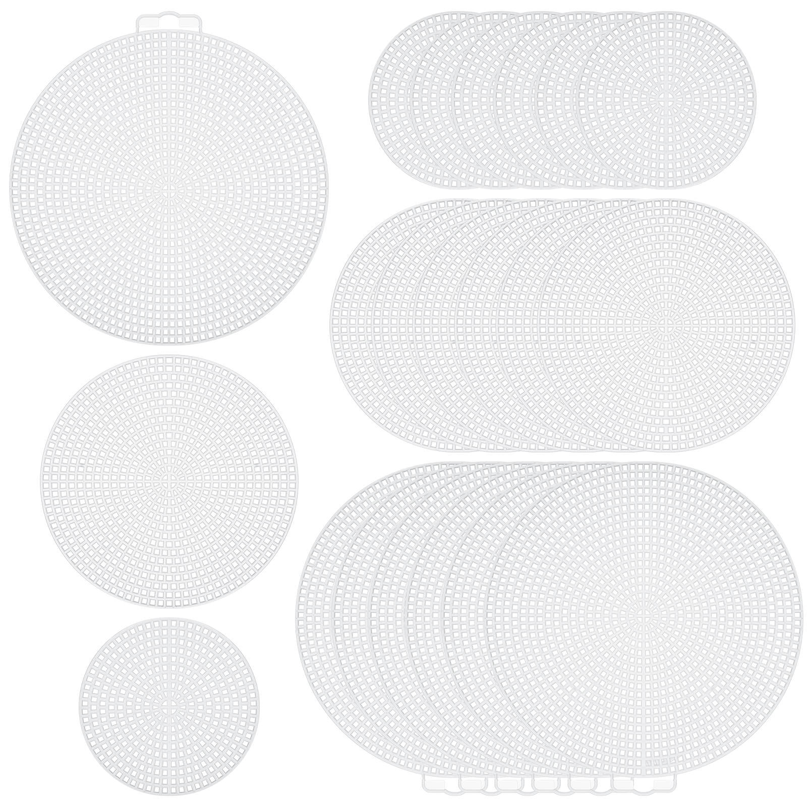 TEHAUX 30 Pcs White Round Plastic Canvas Sheets for Craft Projects ...