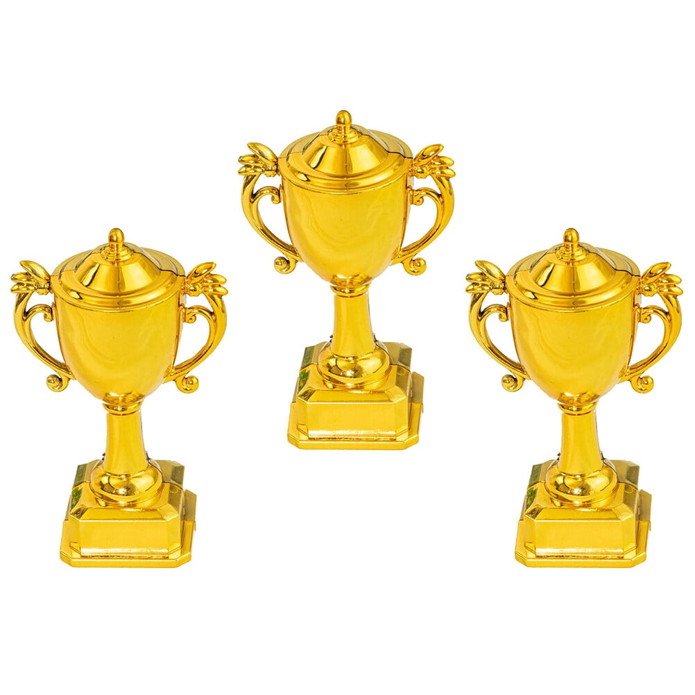 TEHAUX 3Pcs Trophy Shaped Cake Toppers for Competition Parties and ...
