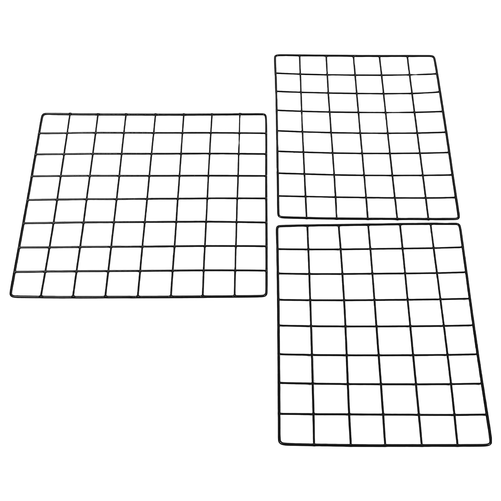 TEHAUX 3Pcs Wire Wall Grid Panel Black Iron Grid Display Rack For ...