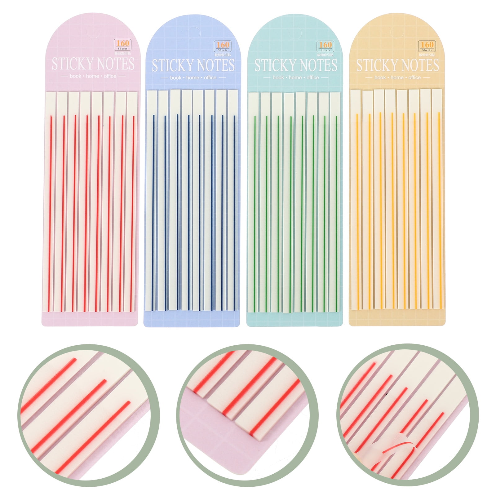 TEHAUX 4 Packs of Highlighter Tape Reading Highlight Strips Book Page ...