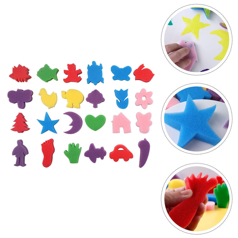 TEHAUX 48Pack Painting Sponge Diy Assorted Color Rectangular Shape For ...