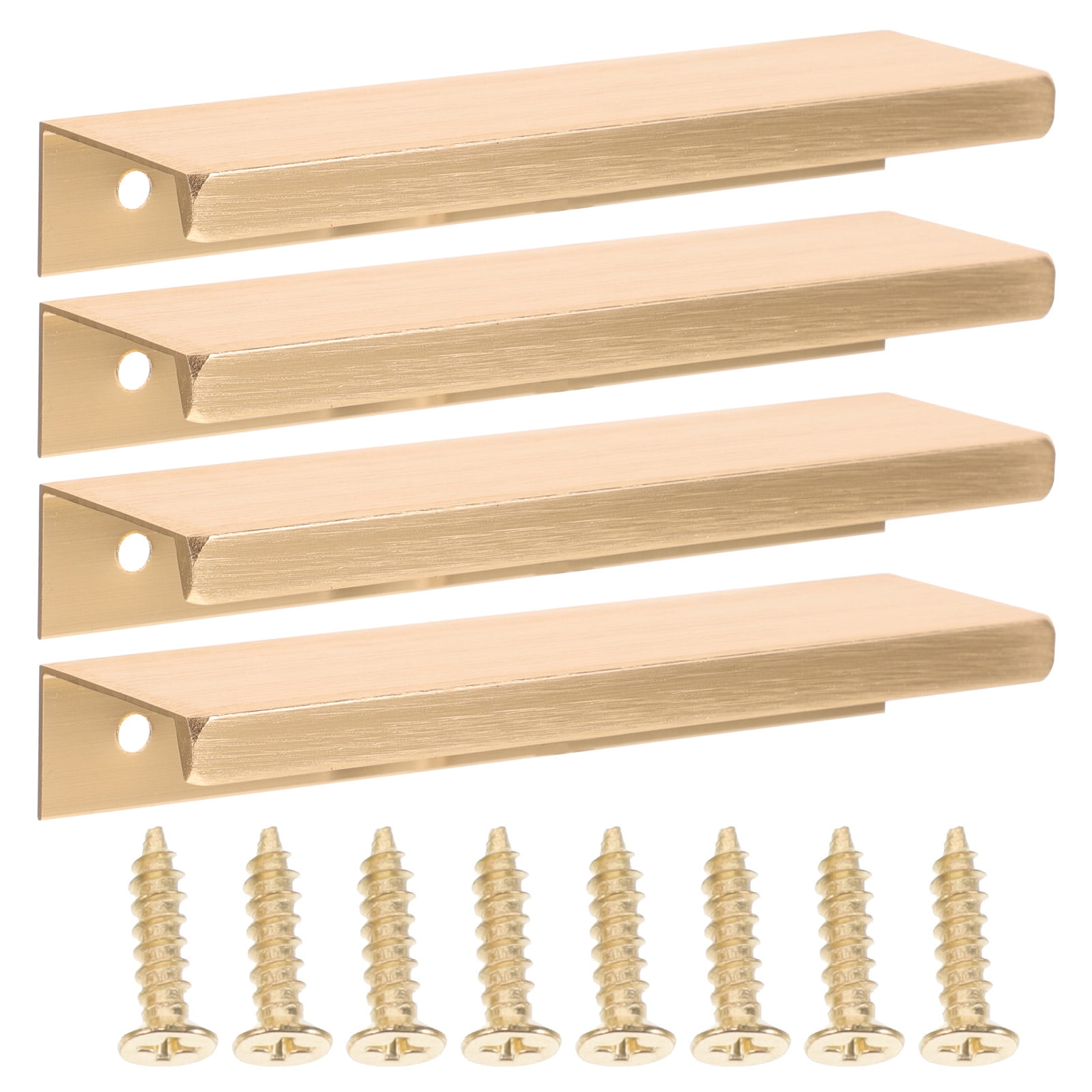 TEHAUX 4Pcs Edge Pulls for Cabinets in Golden Metal for Homeowners ...