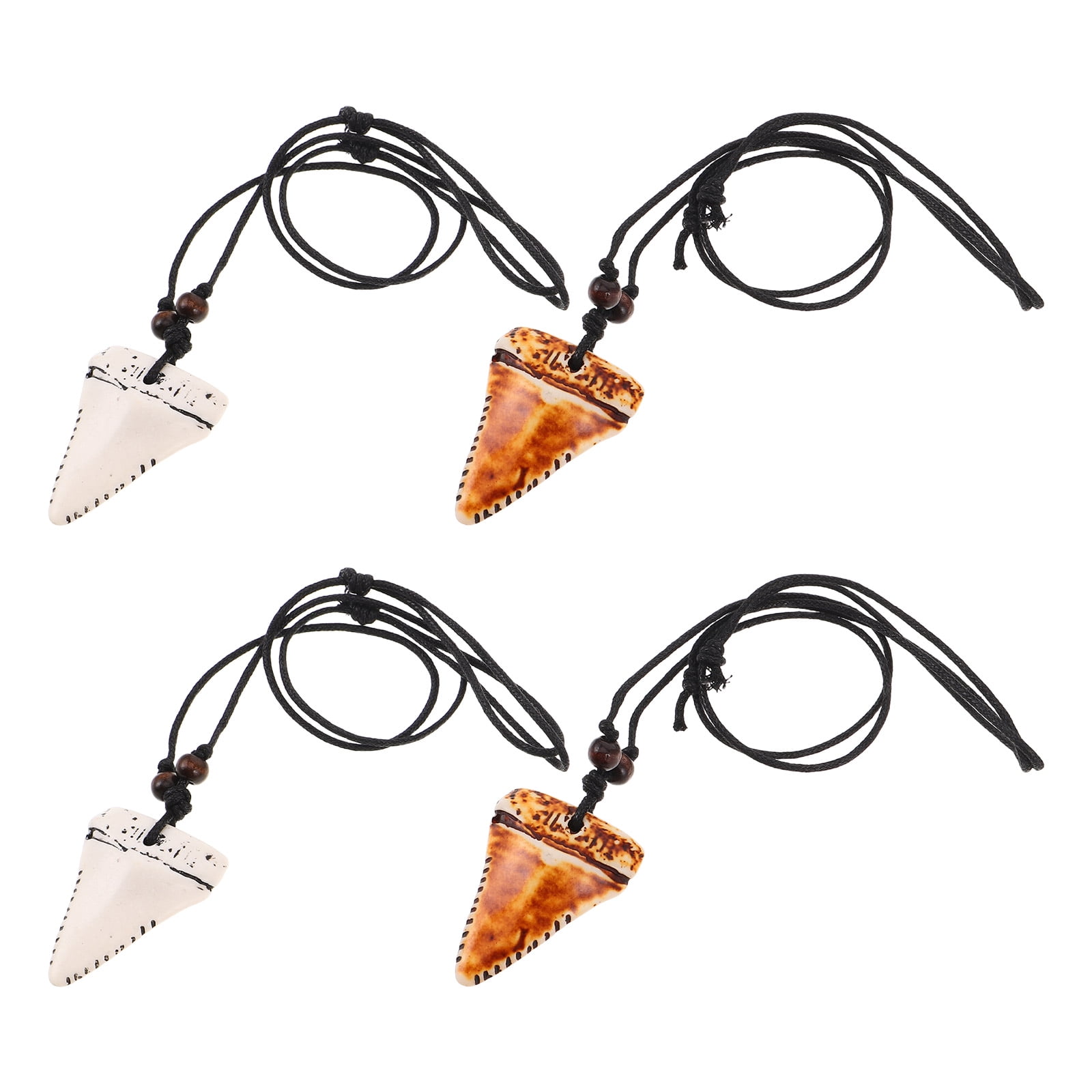 TEHAUX 4Pcs Men's Hunting Necklace Set with Unique Tooth Pendant ...
