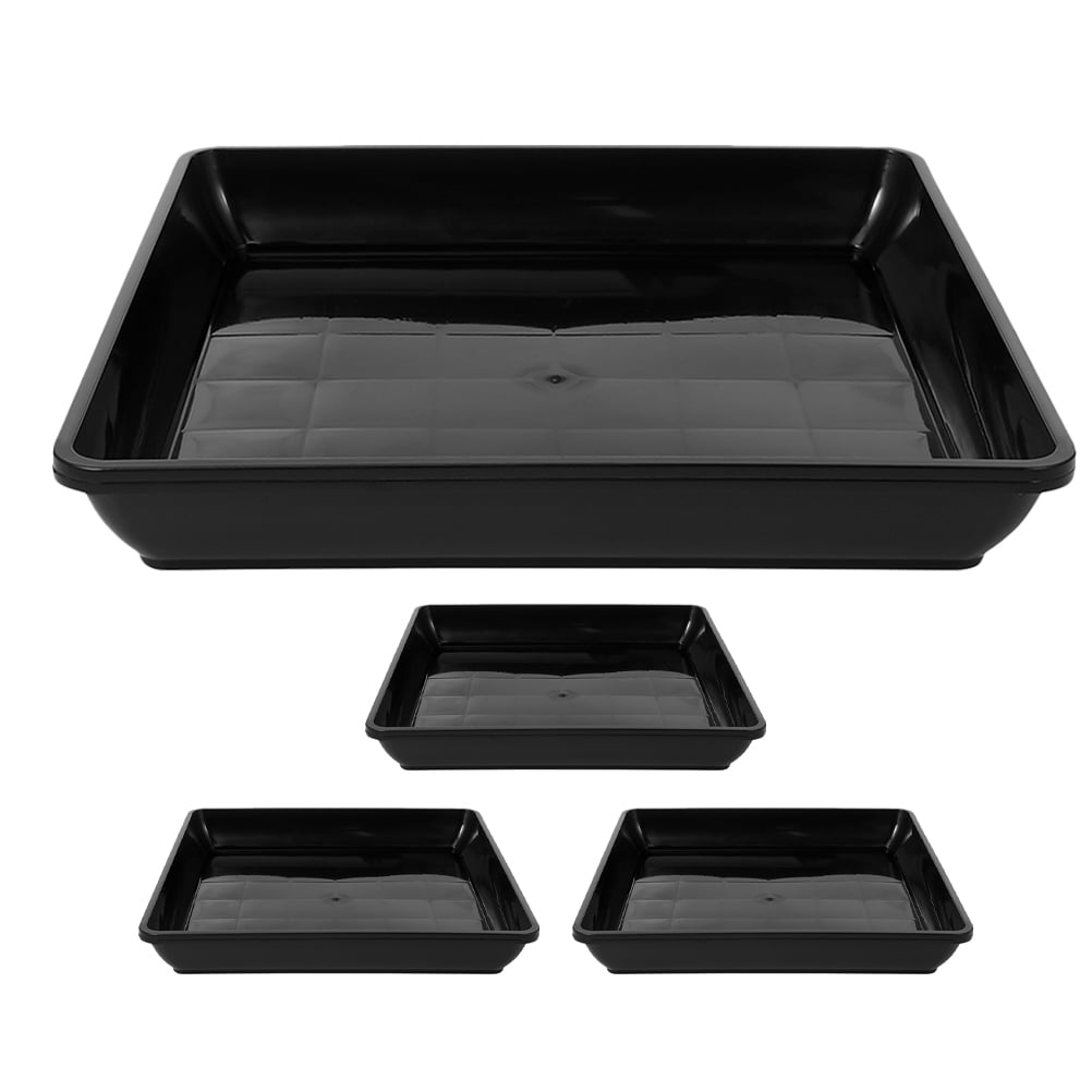 TEHAUX 4Pcs Plant Saucer Tray Black for Indoor Outdoor Plant Water ...