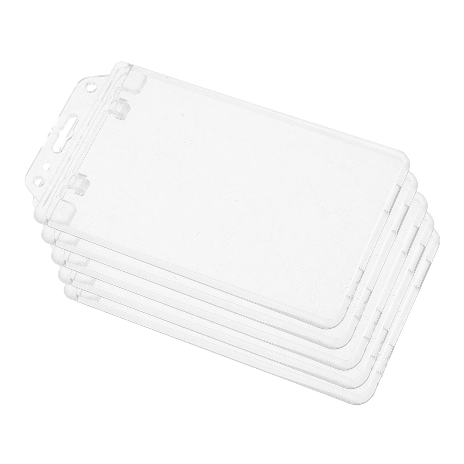 TEHAUX 5 Pcs Cards Protectors Name Badge Sleeves Holder Strap Clip Work ...