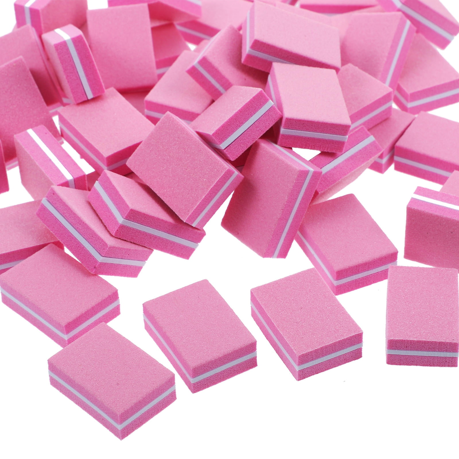 TEHAUX 50Pcs Small Nail Pink Sponge Block for Shaping and Removing ...
