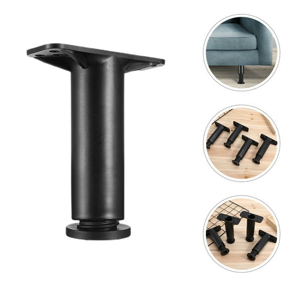 TEHAUX 6 Pcs Bed Frame Support Legs Furniture Adjustable Feet Black ...
