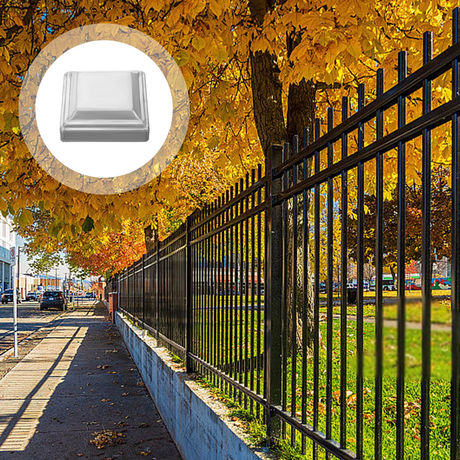 TEHAUX 6 Pcs Poles Weatherproof Square Tube Cap 8.20X8.20X2.80CM ...