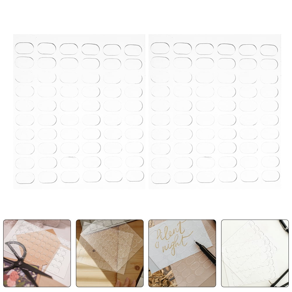 TEHAUX 600Pcs Transparent Double Sided Sticky Tabs Removable Glue ...