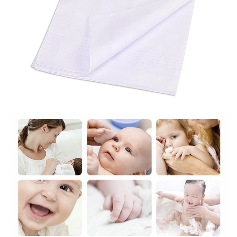 TEHAUX 6Set Small Handkerchief for Kids in White Color with Sizing ...