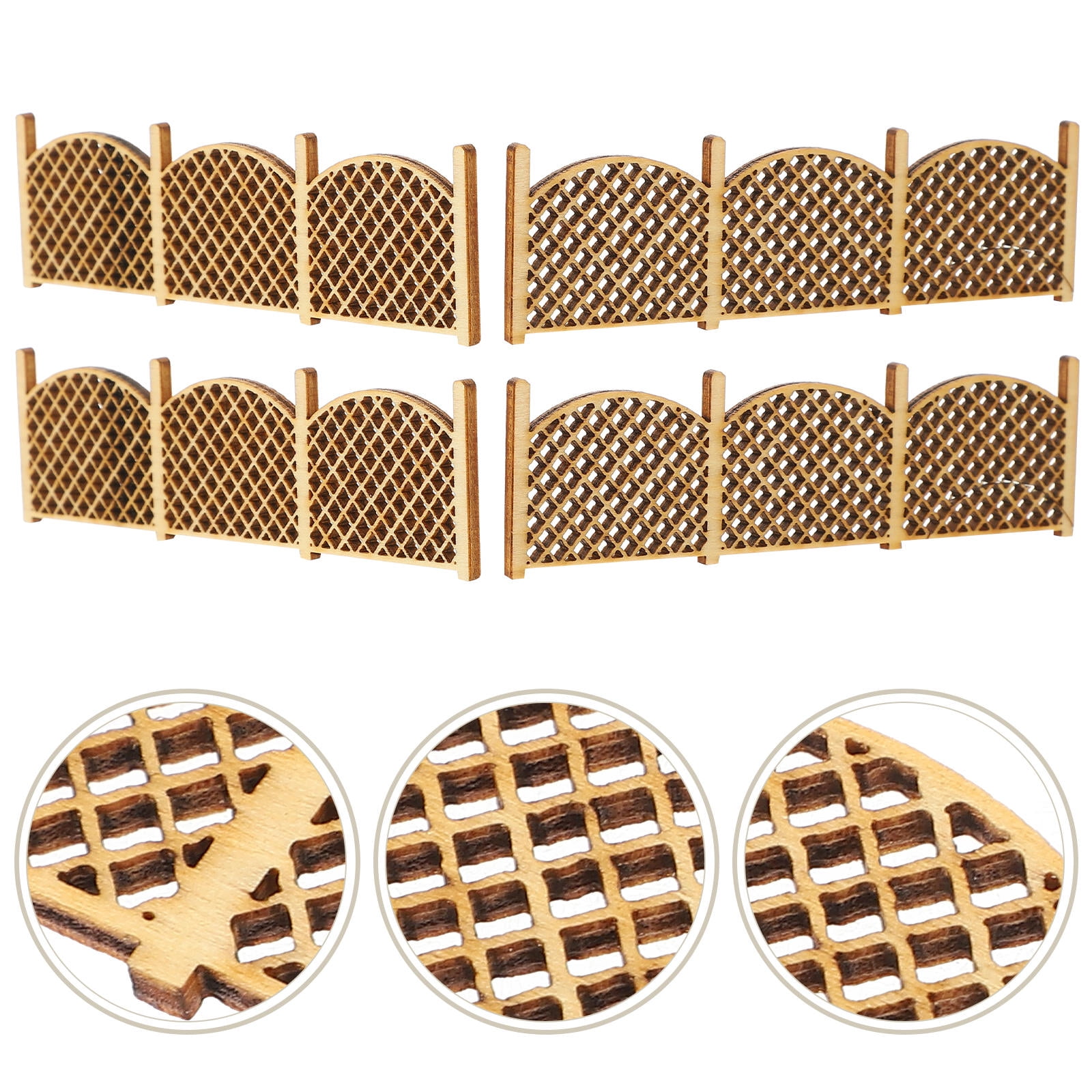 TEHAUX 8Pcs Mini House Fences Wooden Fences Micro Landscape Fences ...