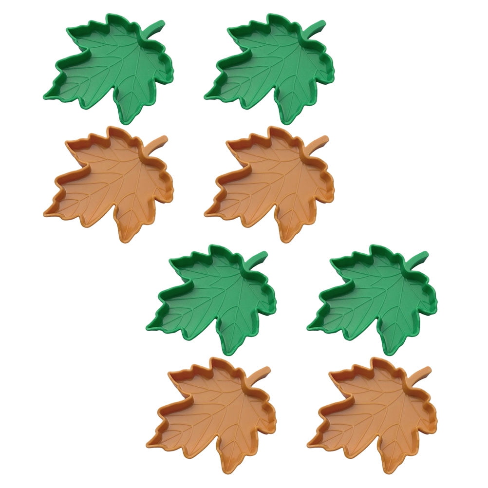 TEHAUX 8-Piece Assorted Color Maple Leaf Plastic Reptile Feeding Bowls ...