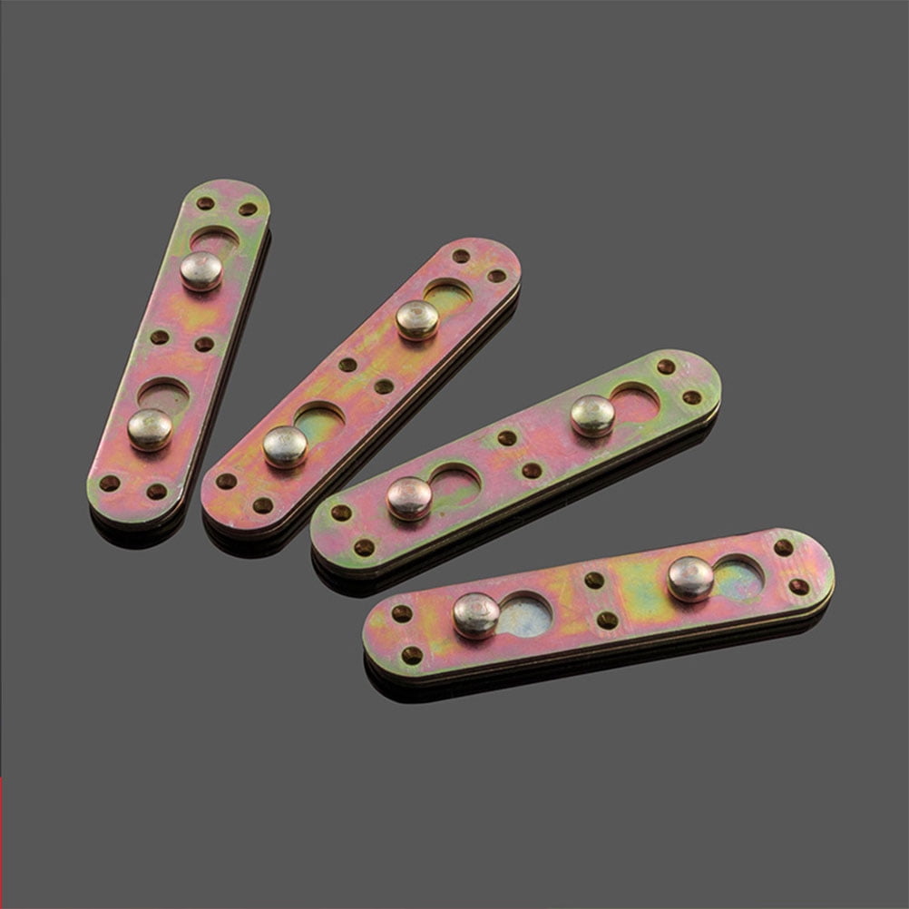 TEHAUX 8Pcs Bed Rail Fittings Golden Metal Bracket for Headboard and ...