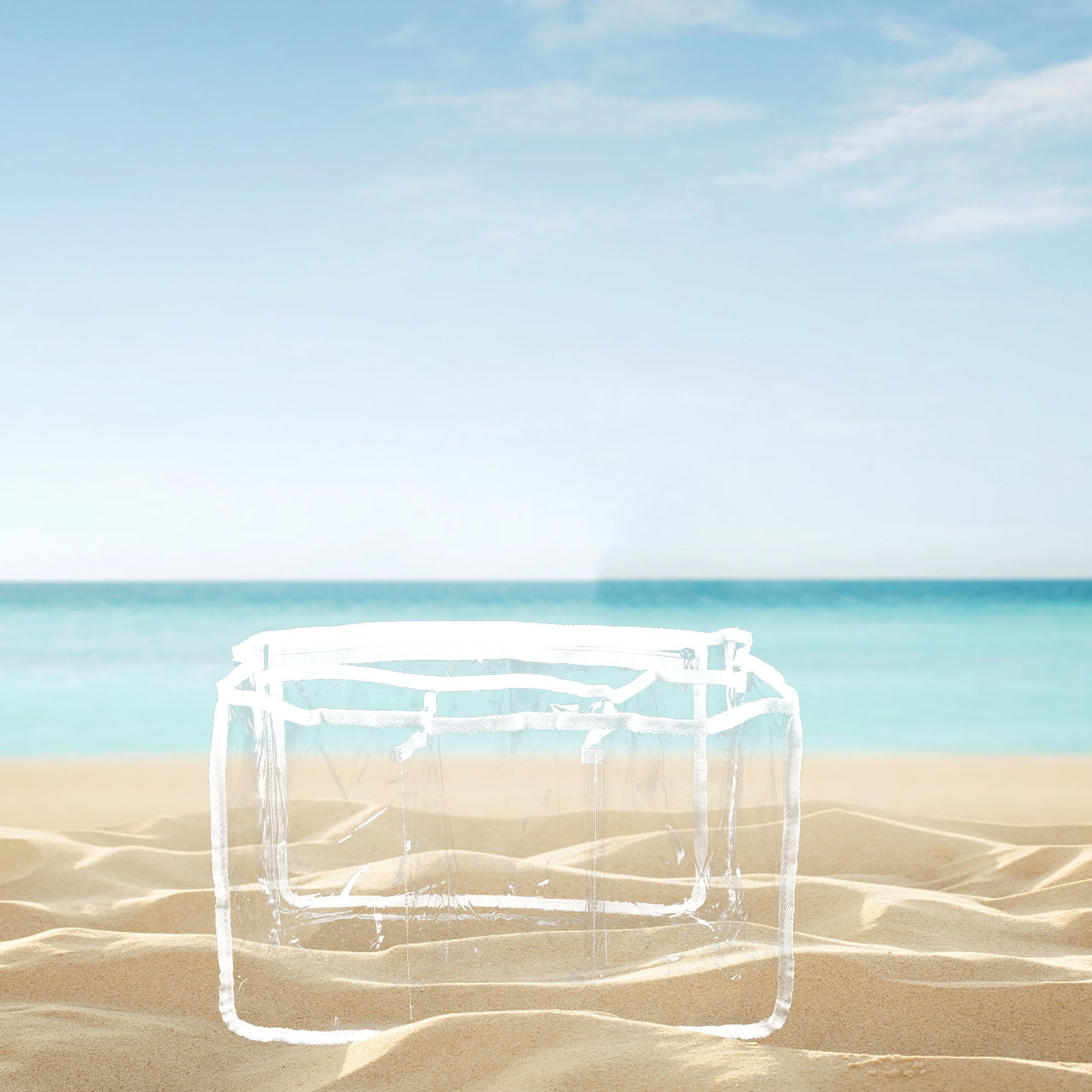 TEHAUX Beach Tote Bag Clear Compartments Women Reusable Travel Shopping ...