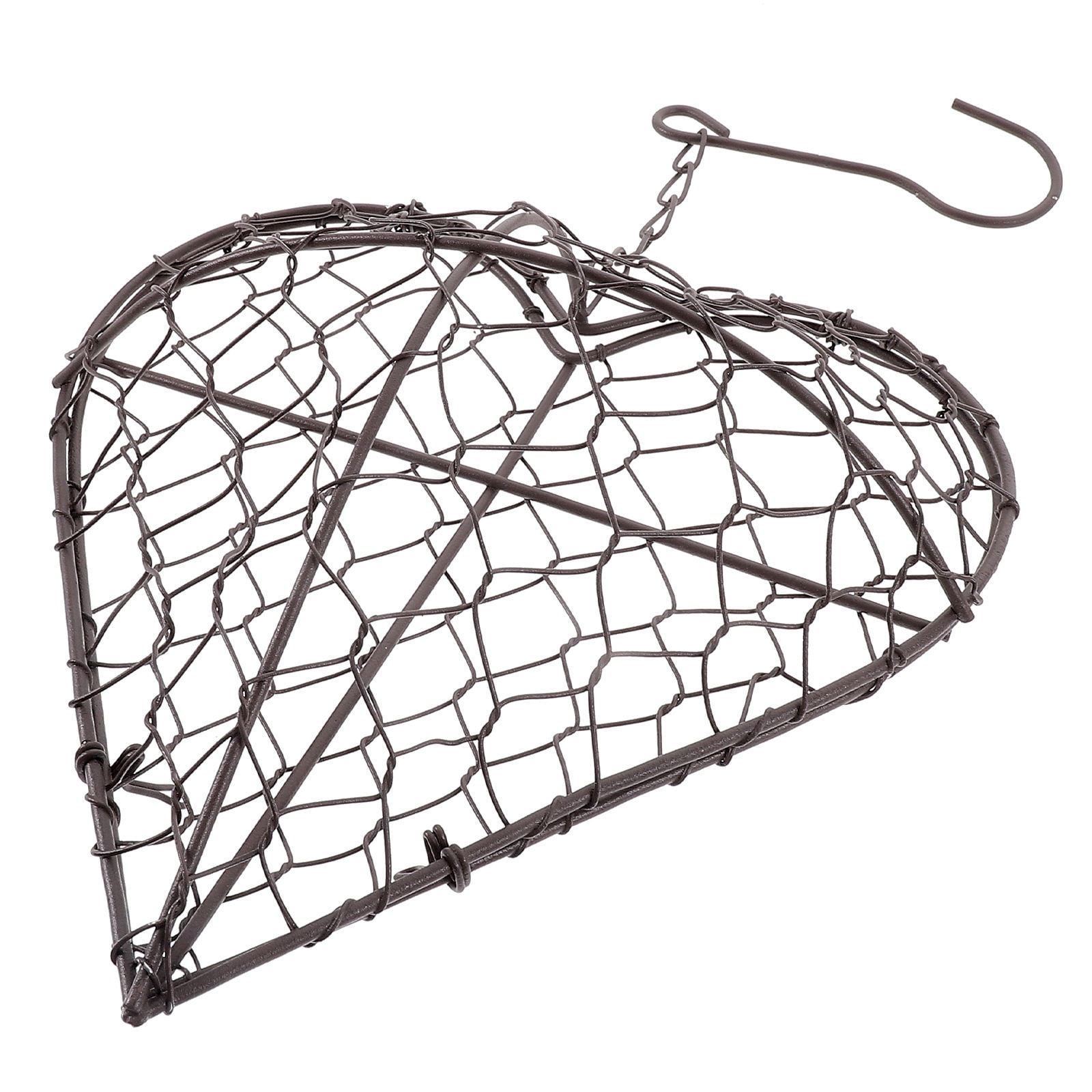 TEHAUX Black Metal Heart Shape Hanging Basket for Plants with 3D Style ...