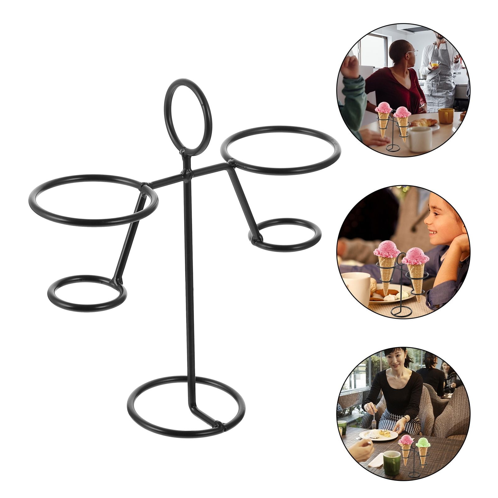 TEHAUX Black Wrought Iron Cupcake Display Rack for Ice Cream Perfect ...