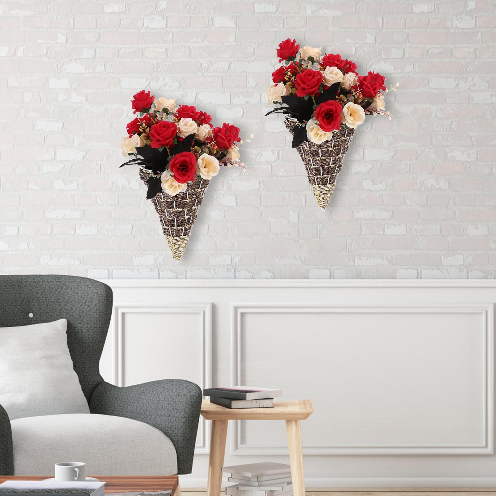 TEHAUX Brown Cloth Outdoor Wall Planter with Stackable Design and ...