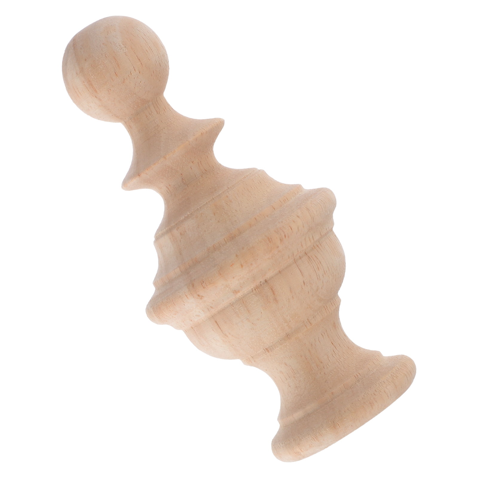TEHAUX Solid Wood Bed Post Finials Hand Carved Smooth Finish for Home ...