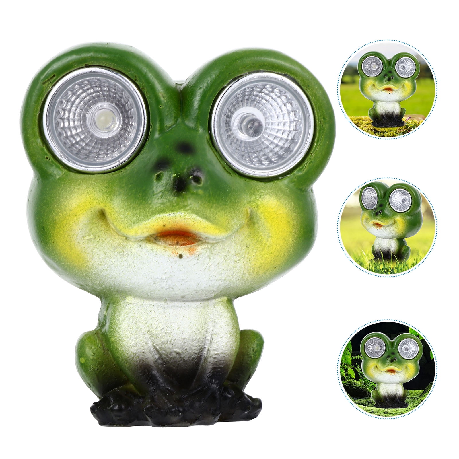 TEHAUX Charming Green Resin Outdoor Solar Frog Lantern for Garden ...