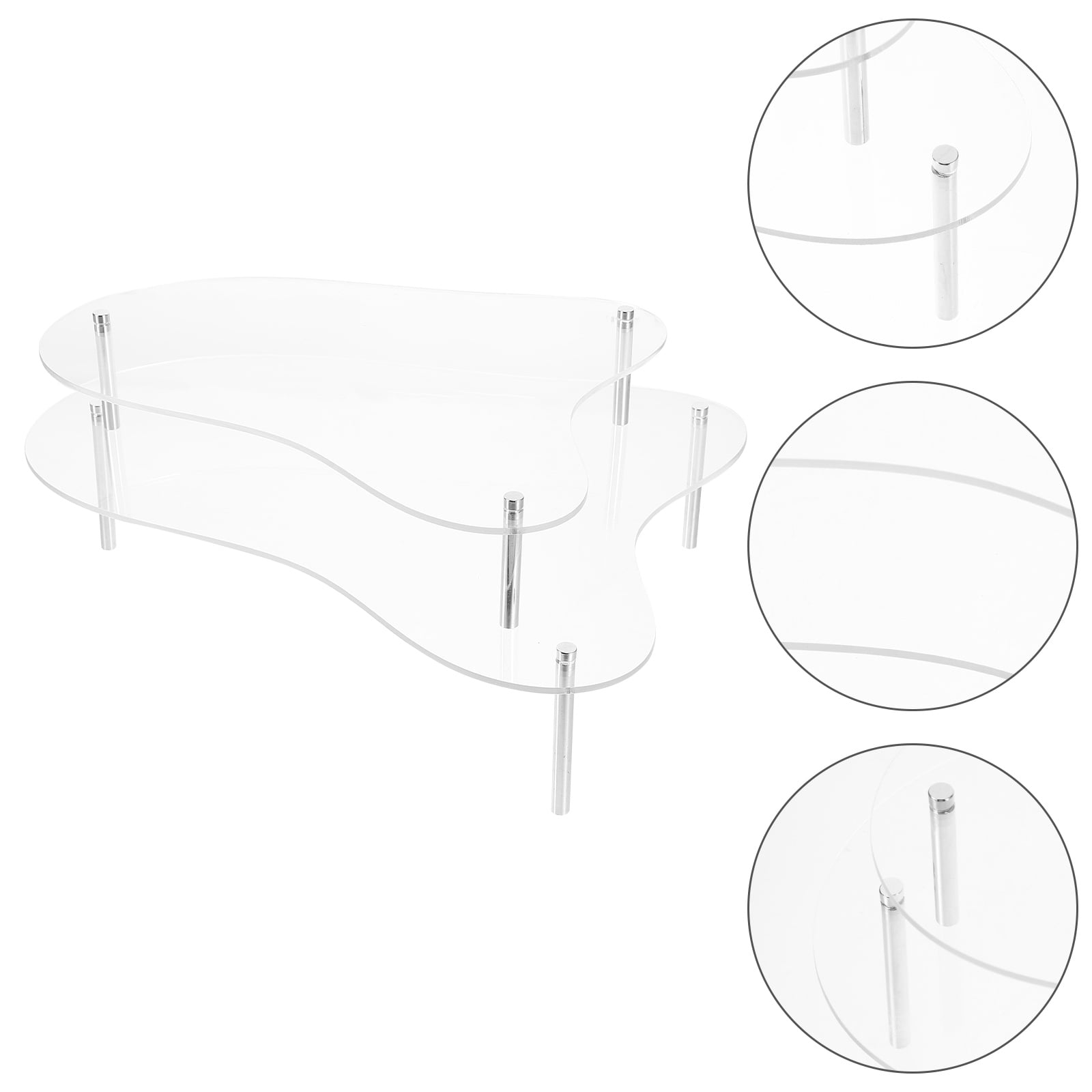 TEHAUX Round Cake Stands Acrylic Clear Store Cupcakes For Weddings 1Set ...