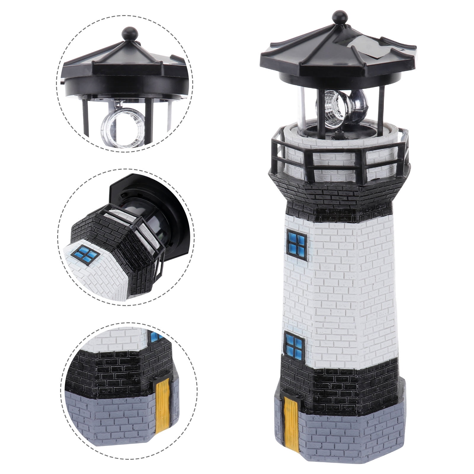 TEHAUX Lighthouse Solar Powered 1Pack 10.61x3.54x3.54in - Walmart.com