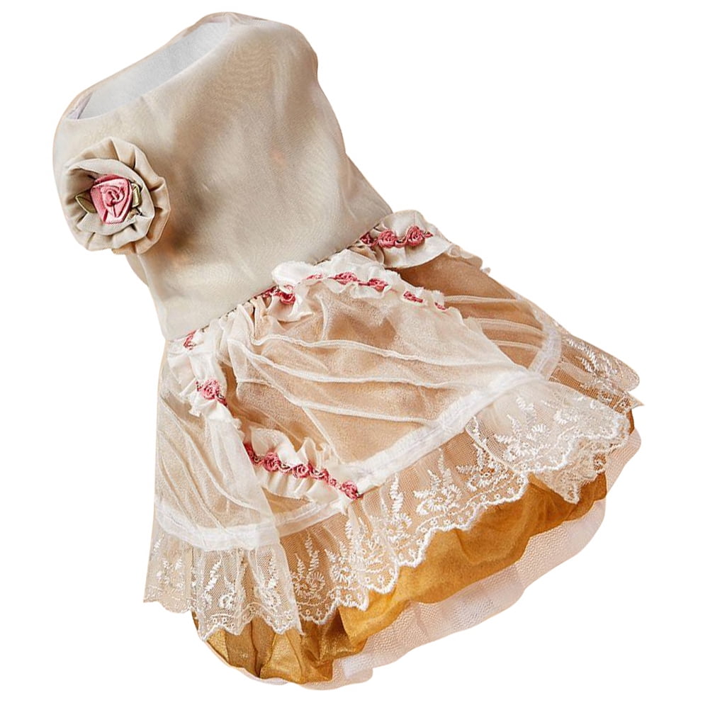TEHAUX Lovely Golden Satin Dog Skirt, Soft and Comfortable, Great for ...