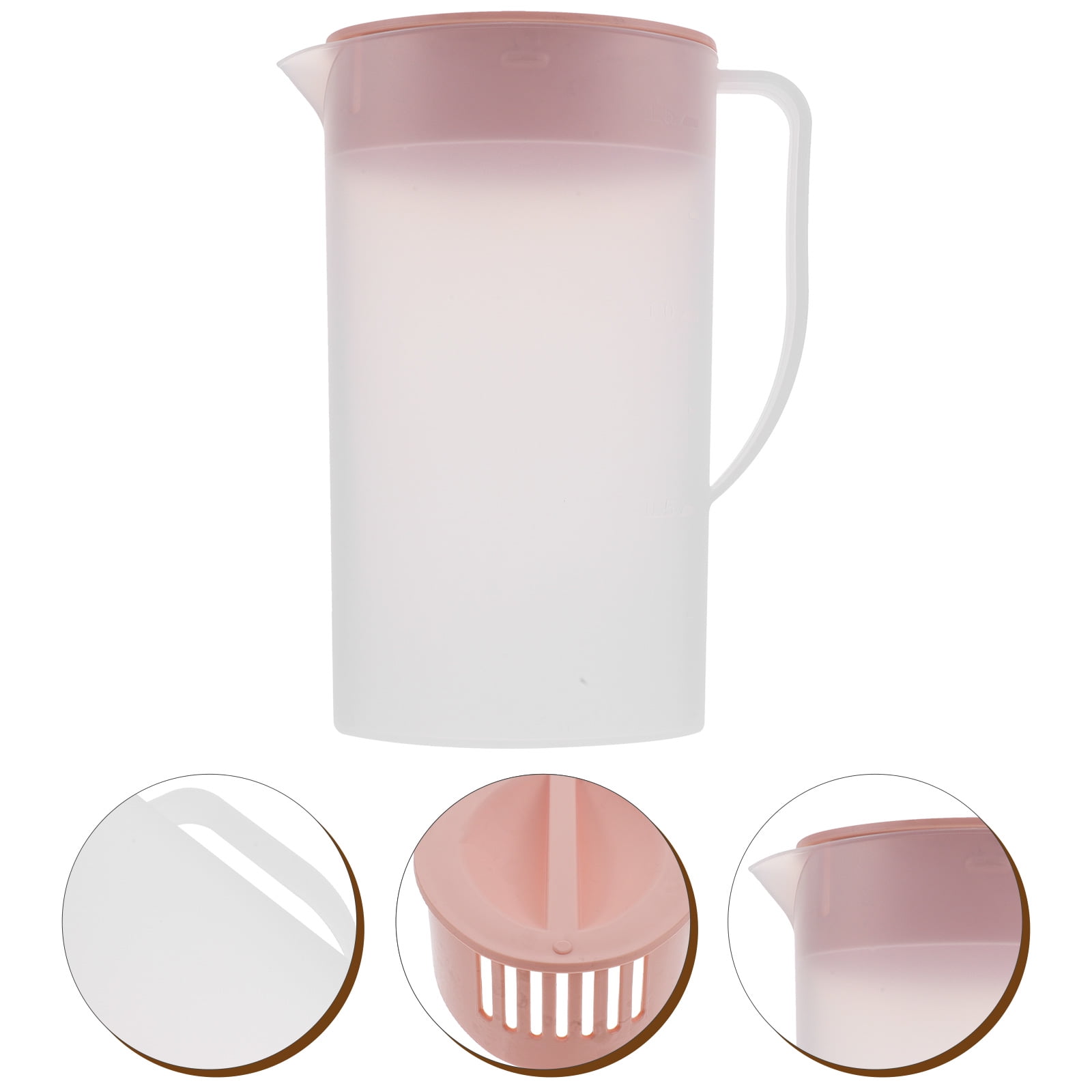 TEHAUX Drinking Pitcher with Lid Plastic Pitchers Water Carafes Pink ...