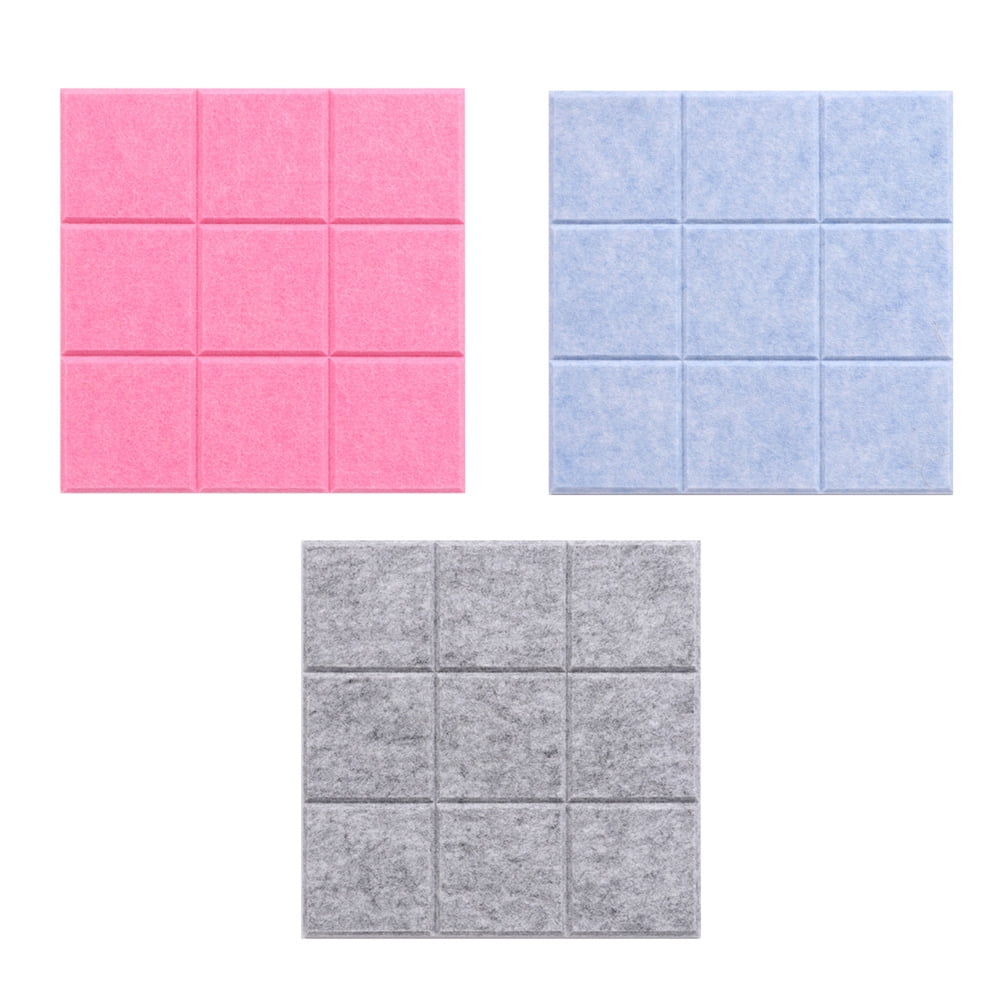 TEHAUX Felt Pin Board Tiles Light Grey 3 Pieces Photo Display Board for ...