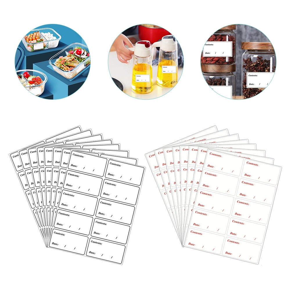 TEHAUX Freezer Labels Stickers Food Containers Labels PVC 200Pack 6.3x2 ...