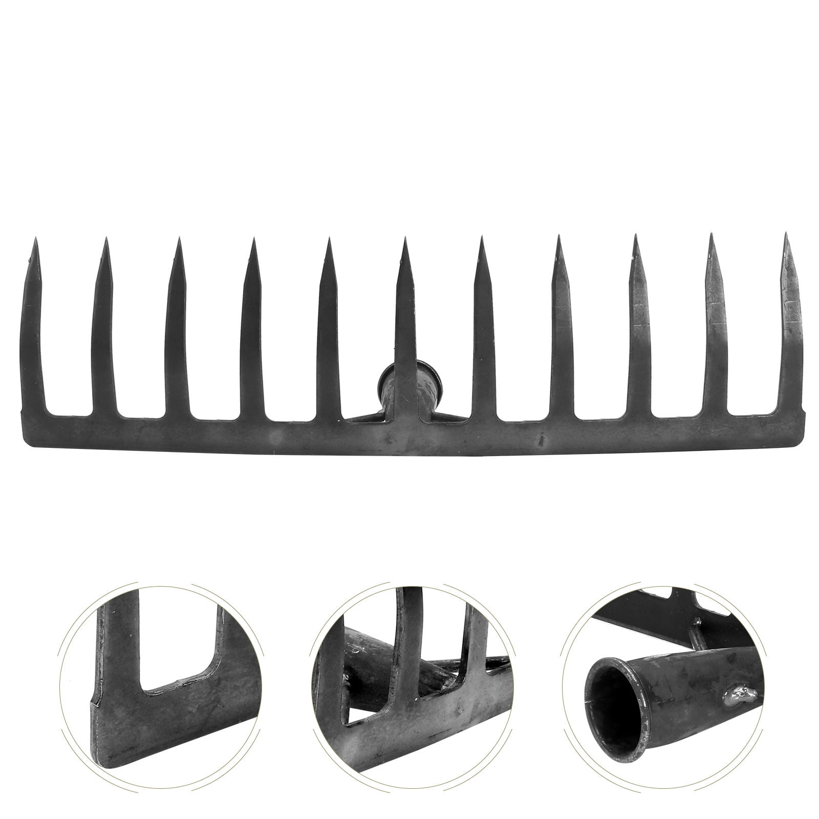 TEHAUX Metal Rake Iron 1Set For Soil Loosening And Weeding 17.49X4.32X3 ...