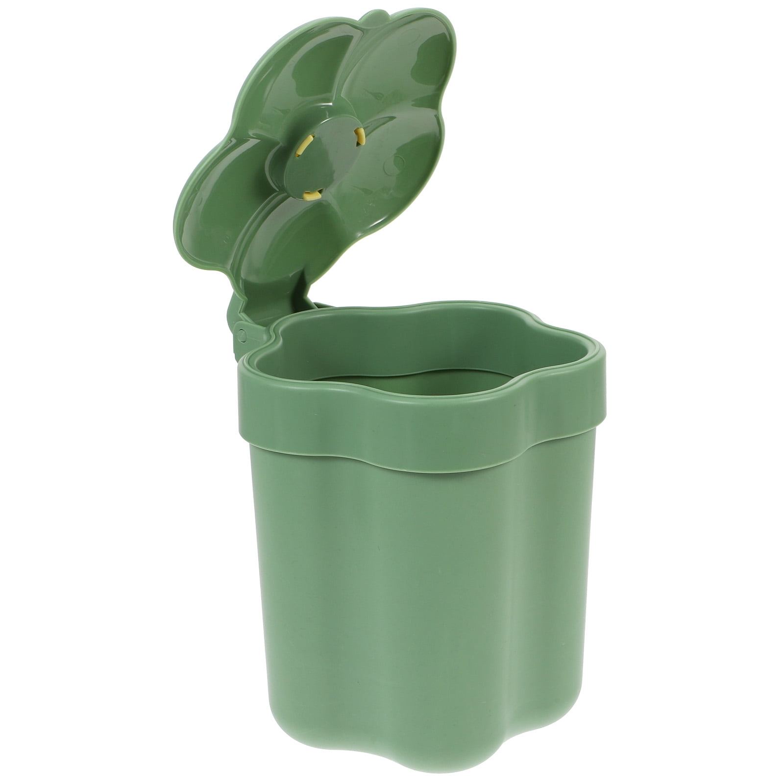 TEHAUX Green Plastic Decorative Trash Bin with Lid for Food Waste ...