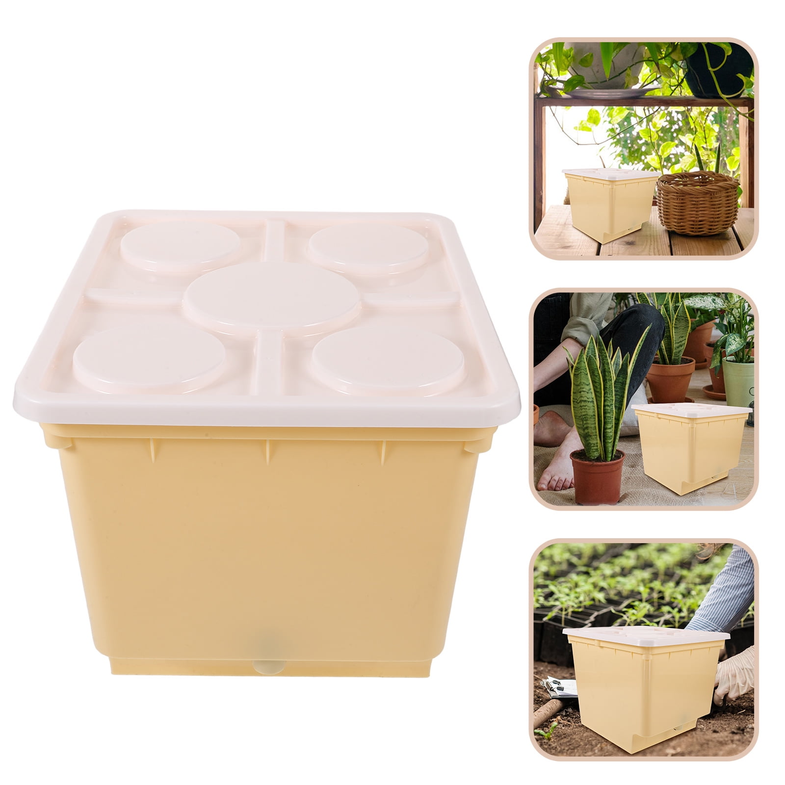 TEHAUX Greenhouse Soilless Barrel Hydroponic Bucket Leaf Large Planter ...