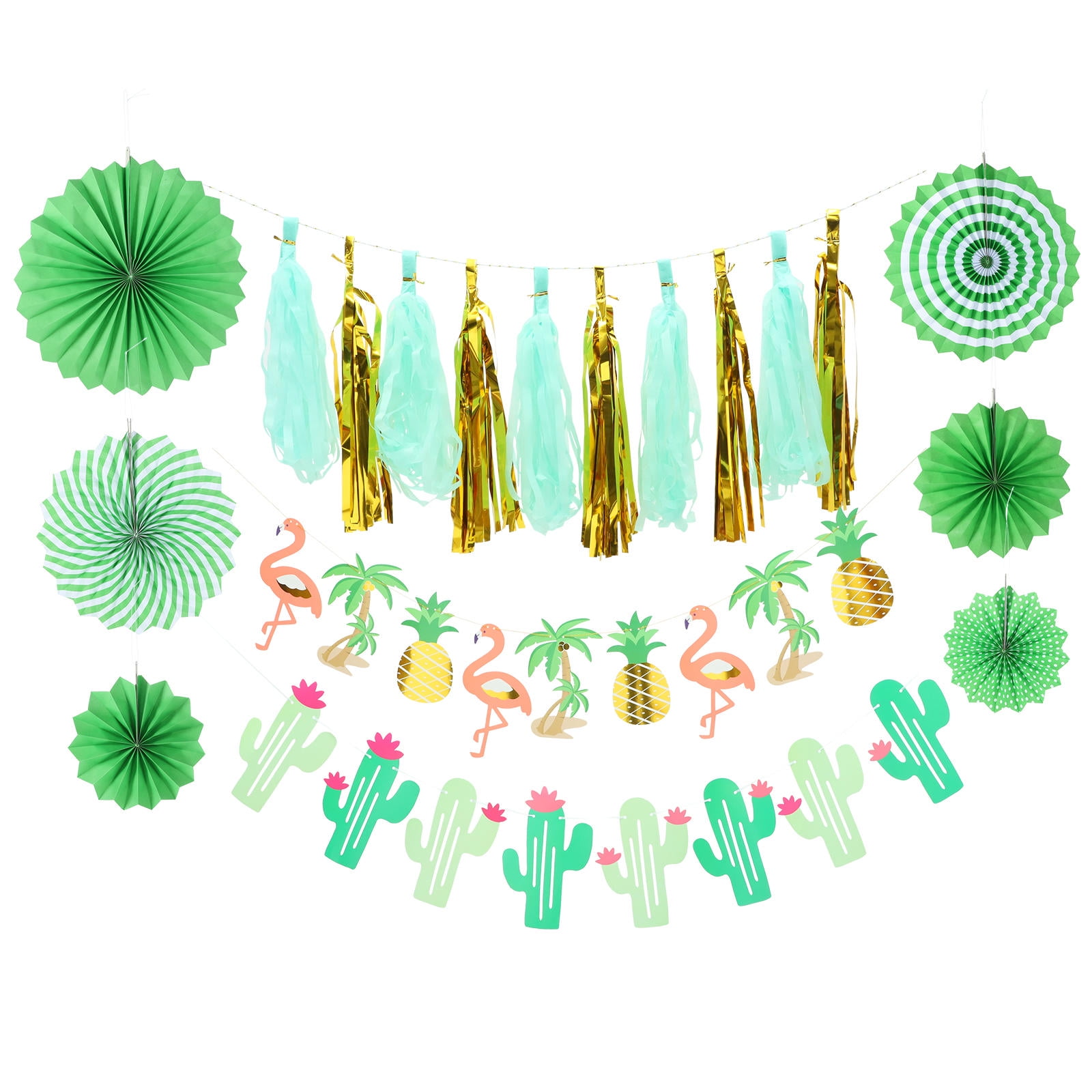 TEHAUX Hawaiian Decor Tropical Paper Hanging Ornament Friends Luau Party 1 Set - Walmart.com