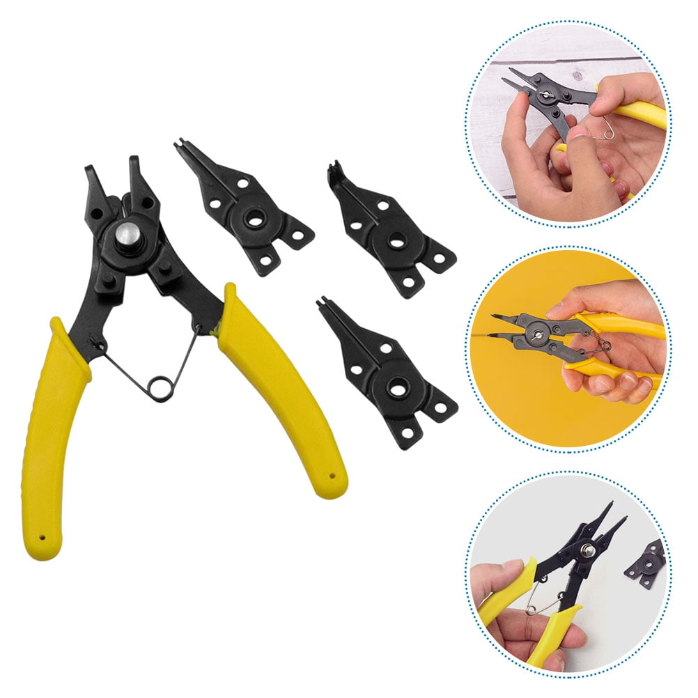 TEHAUX Internal External Circlip Pliers Kit Heavy Duty Spring Loaded ...