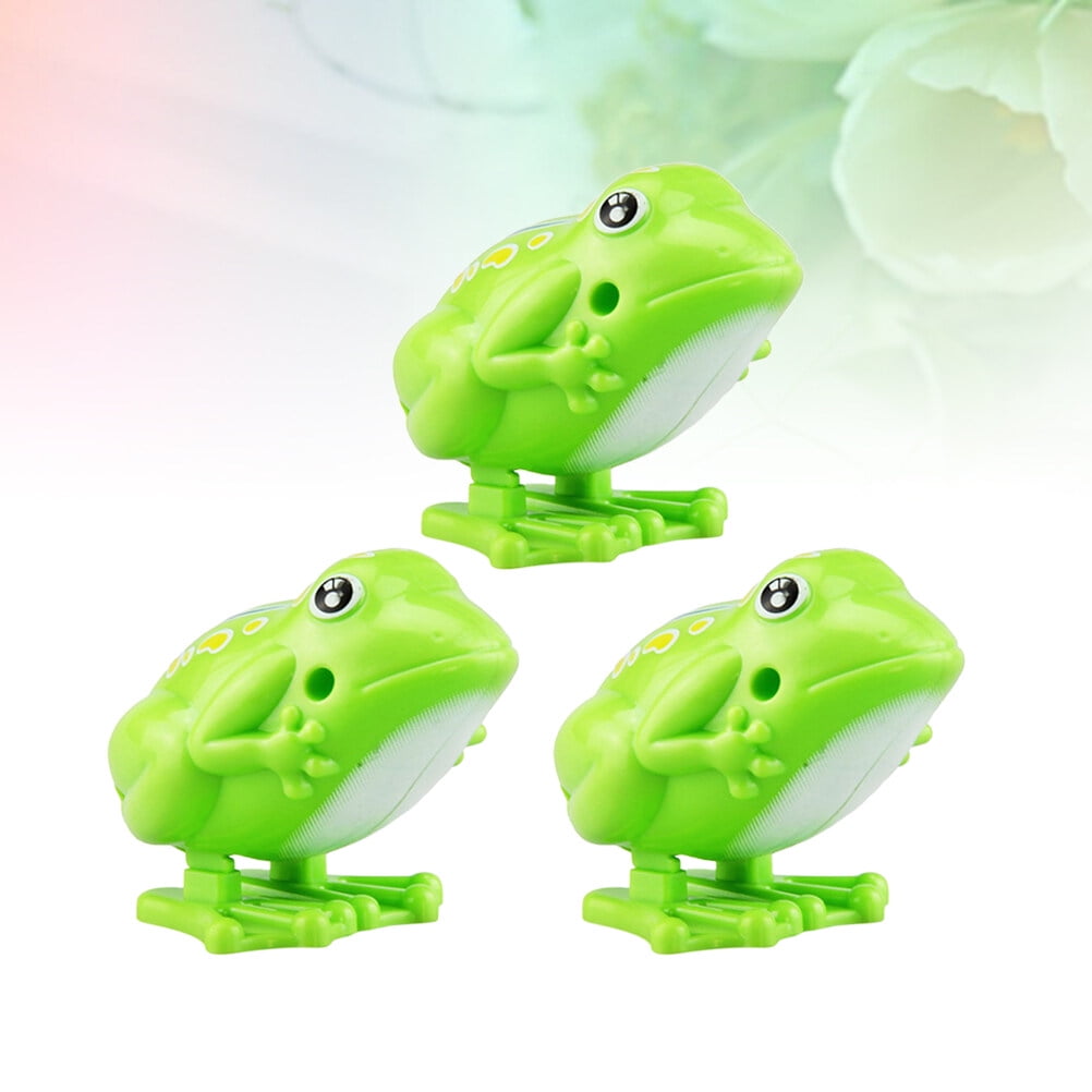 TEHAUX Kids Bouncing Frog Clockwork Toy Green Plastic Jumping ...