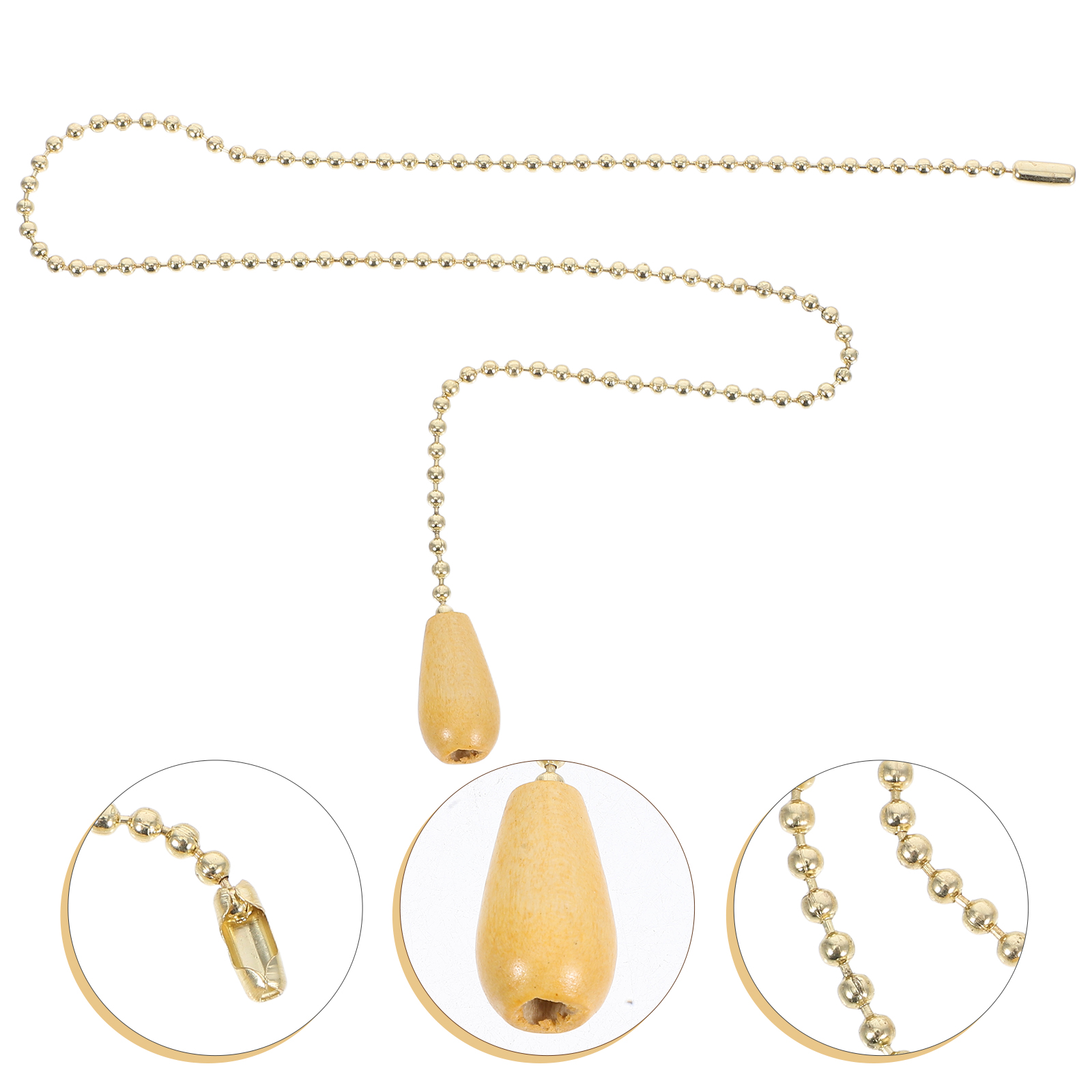 TEHAUX Wooden Light Pull Chain Decorative Solid Wood Pendant Cord ...