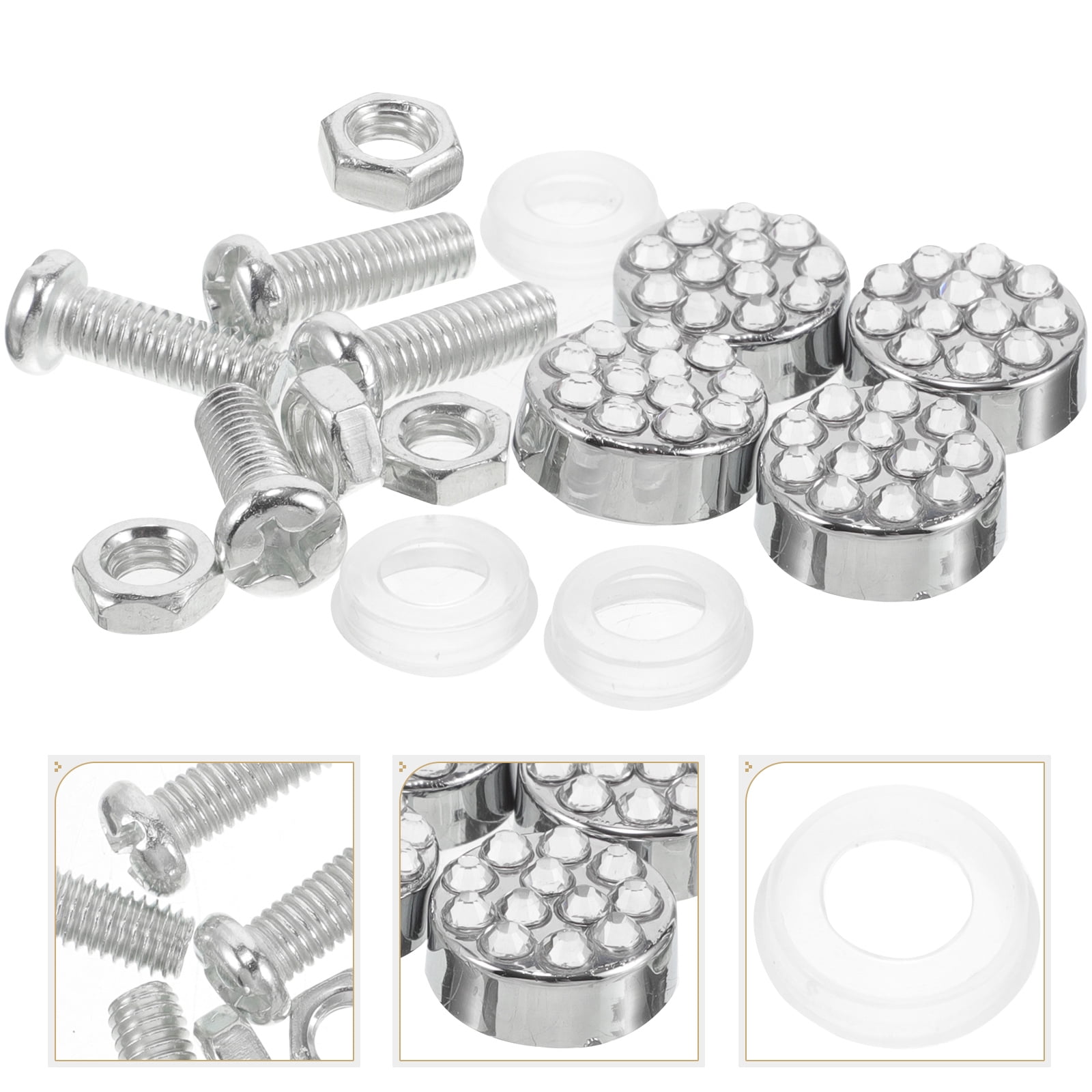 TEHAUX License Plate Bolts and Nuts 1Set Metal Secure Fastening for Car ...