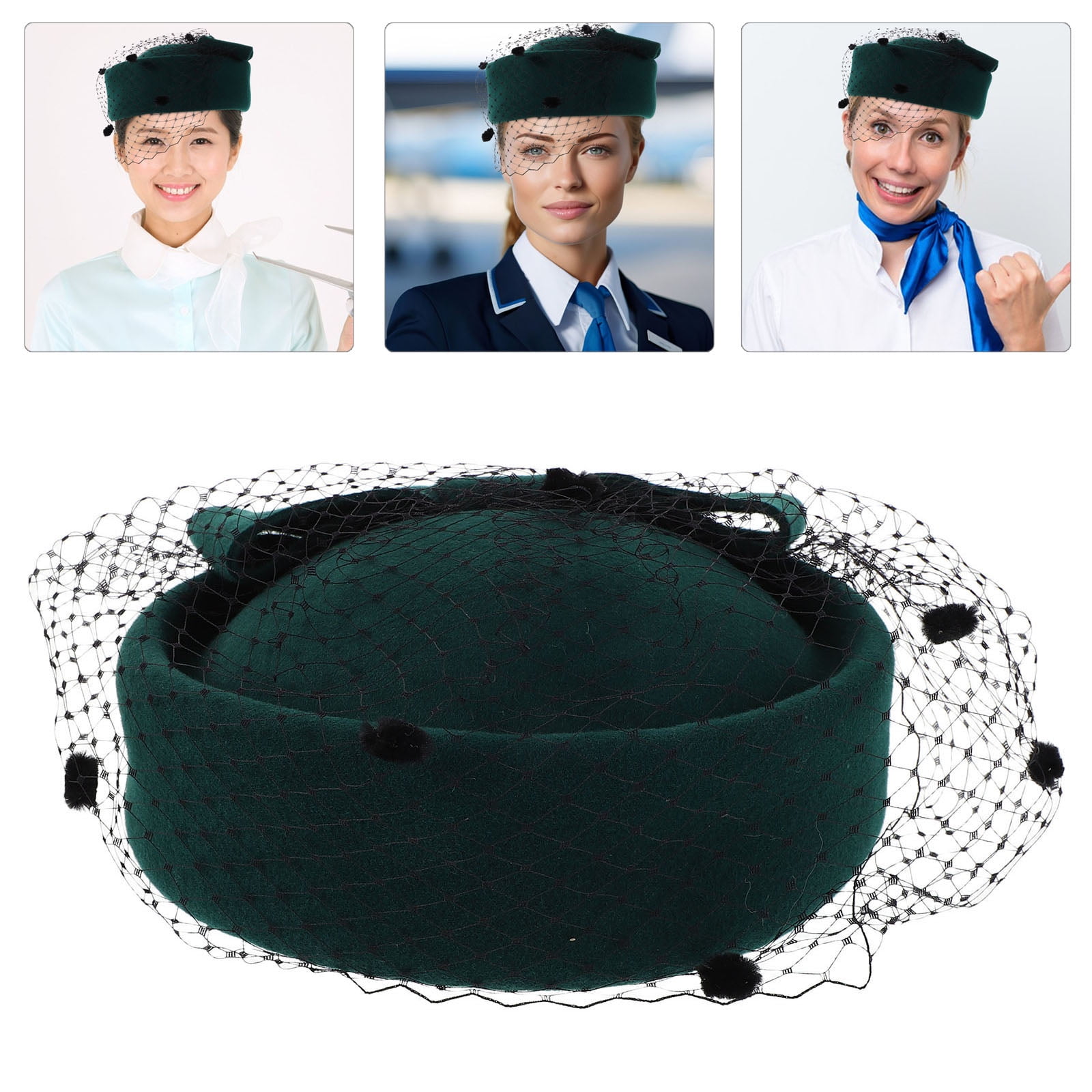 TEHAUX Woolen Beret with Refined Bow and British Veil for Special ...