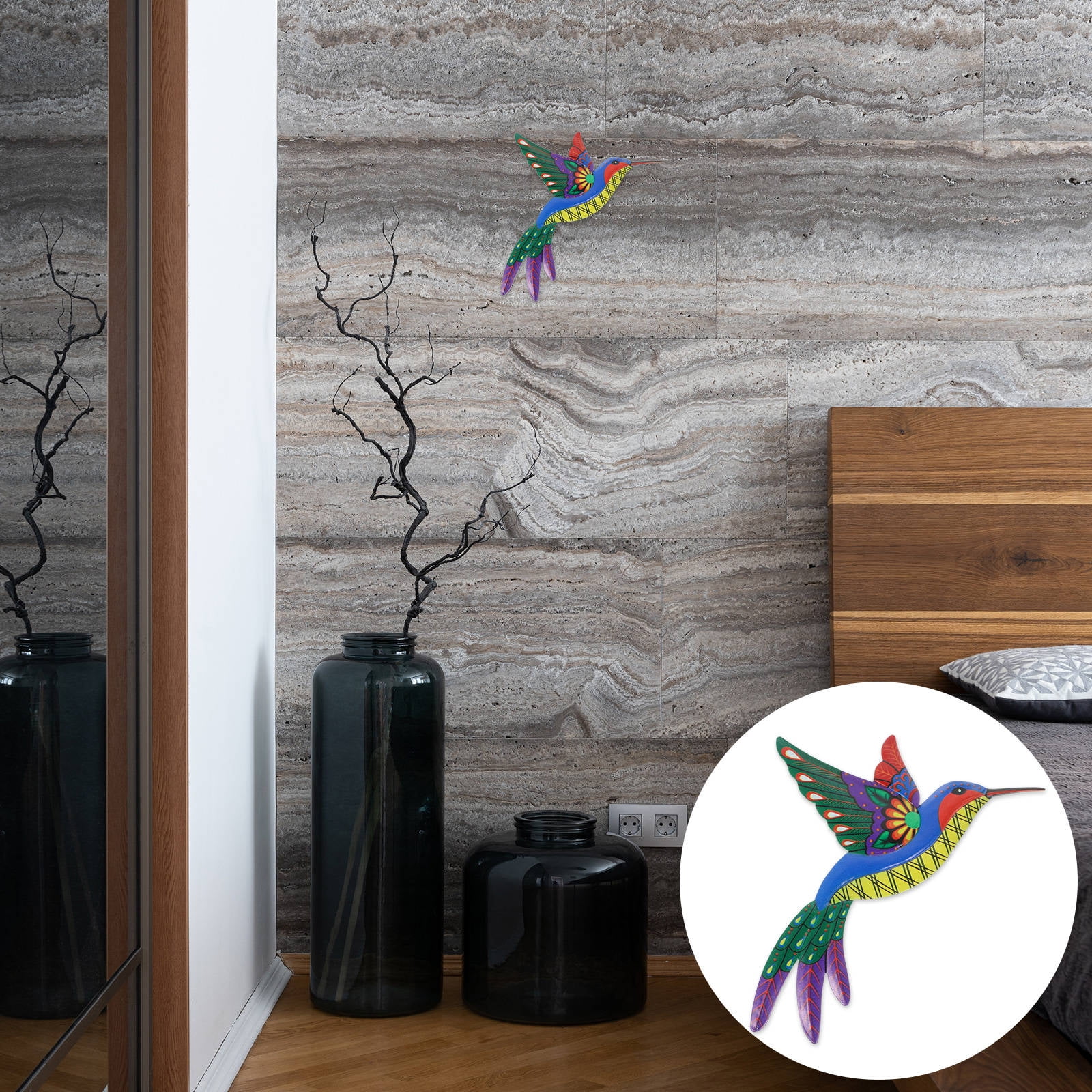 TEHAUX Metal Hummingbird Wall Decor Iron Hummingbird Wall Decor Metal ...