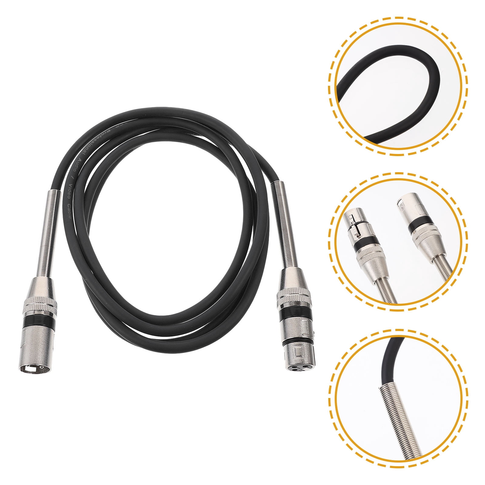 TEHAUX Microphone Cable 3 Pin Mic Cord Audio Line 200cm Black - Walmart.com