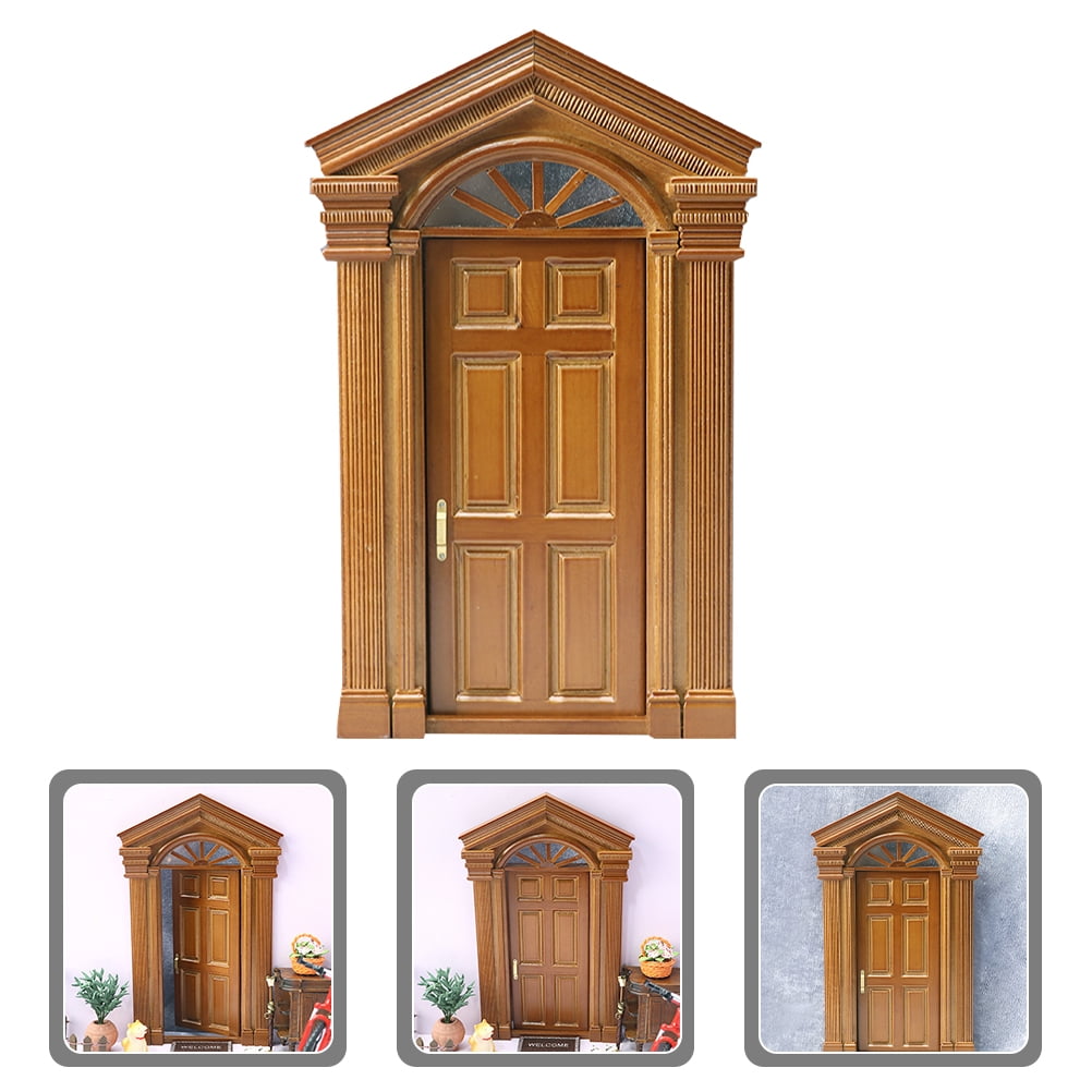 TEHAUX Miniature Statue Mini Door Figurine Light Brown Wooden 1Pack 8 ...