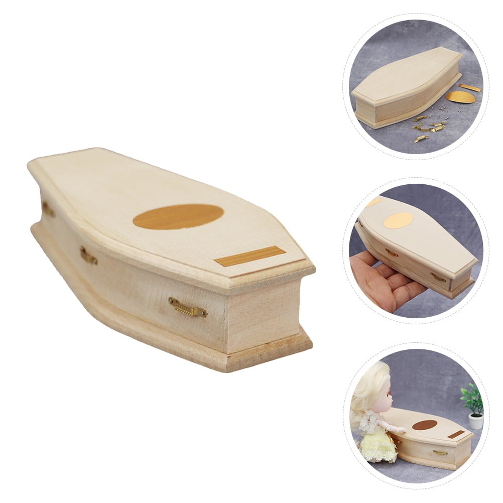 TEHAUX Miniature Wooden Coffin Mini Coffin Boxes For Home Decorating ...