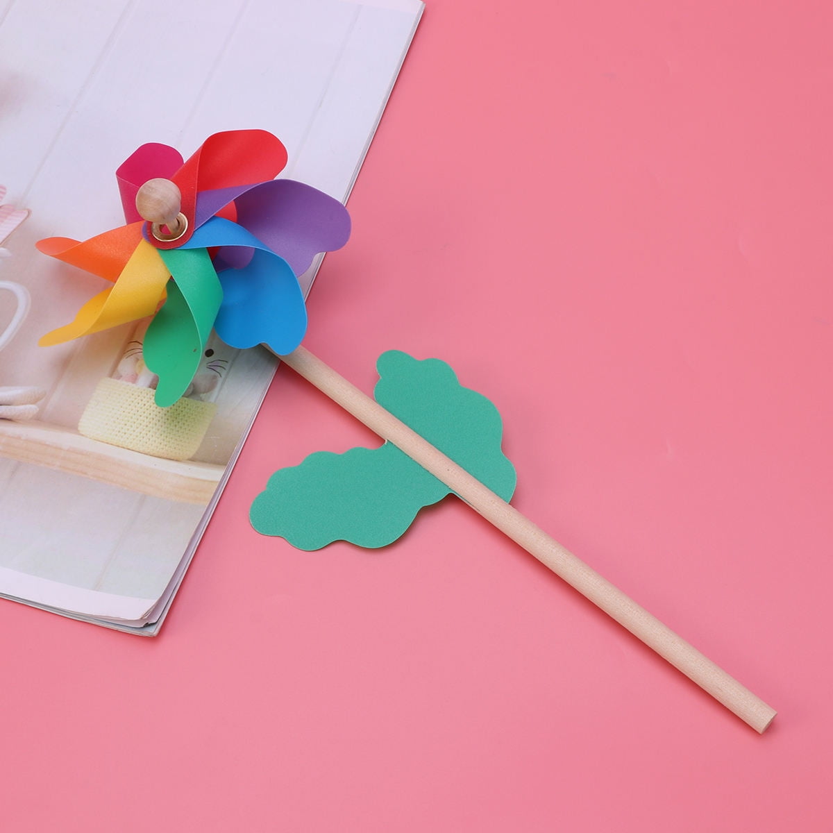 TEHAUX Multicolor Plastic Pinwheel for Kids Playing Fun Windmill Toys ...