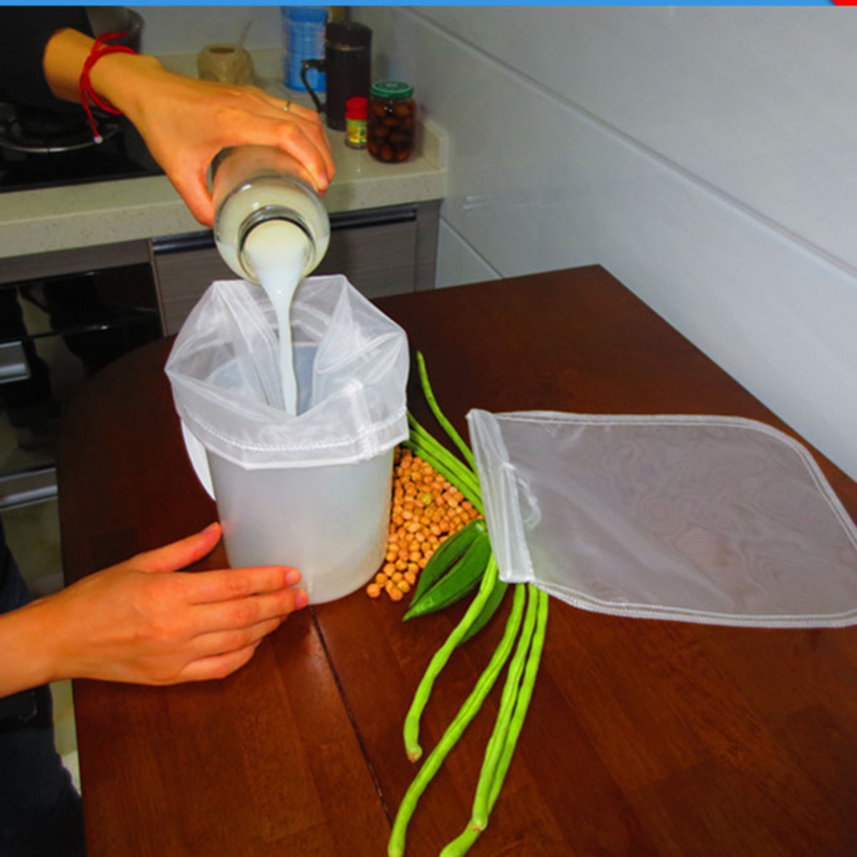 TEHAUX Muslin Brew Bag Filter Juice Mesh Nut Milk Strainer - Walmart.com