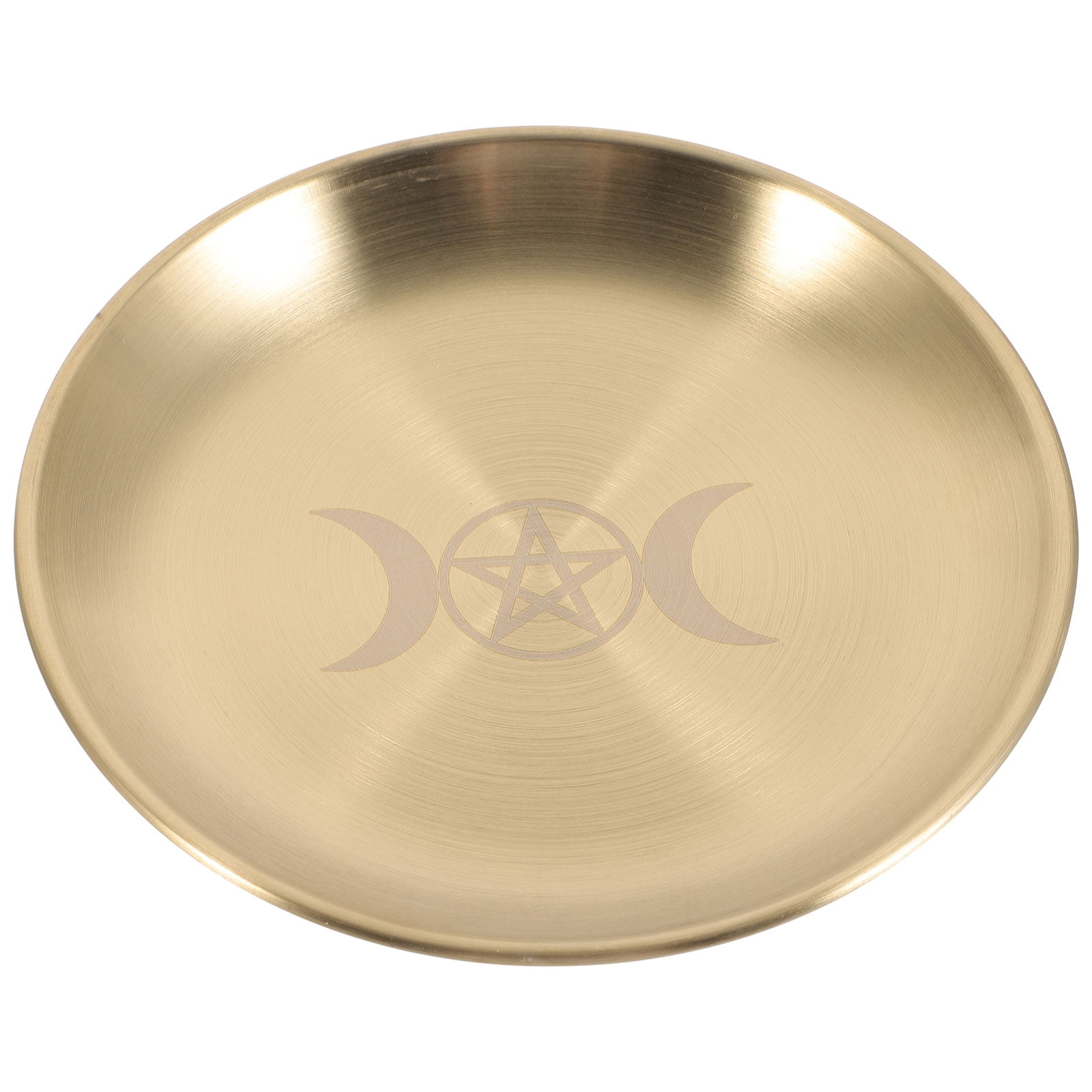 TEHAUX Pentacle Gold Plate Witch Altar Displays Tray Office Golden ...