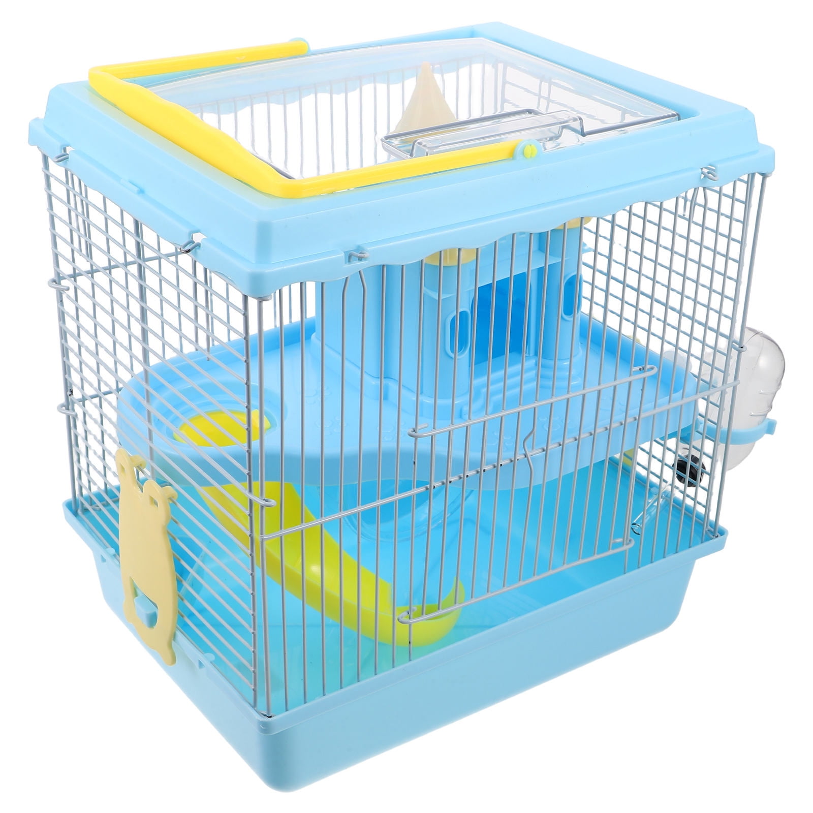 TEHAUX Luxury Hamster Cage Castle Style with Slide Wheel Food Dish and ...