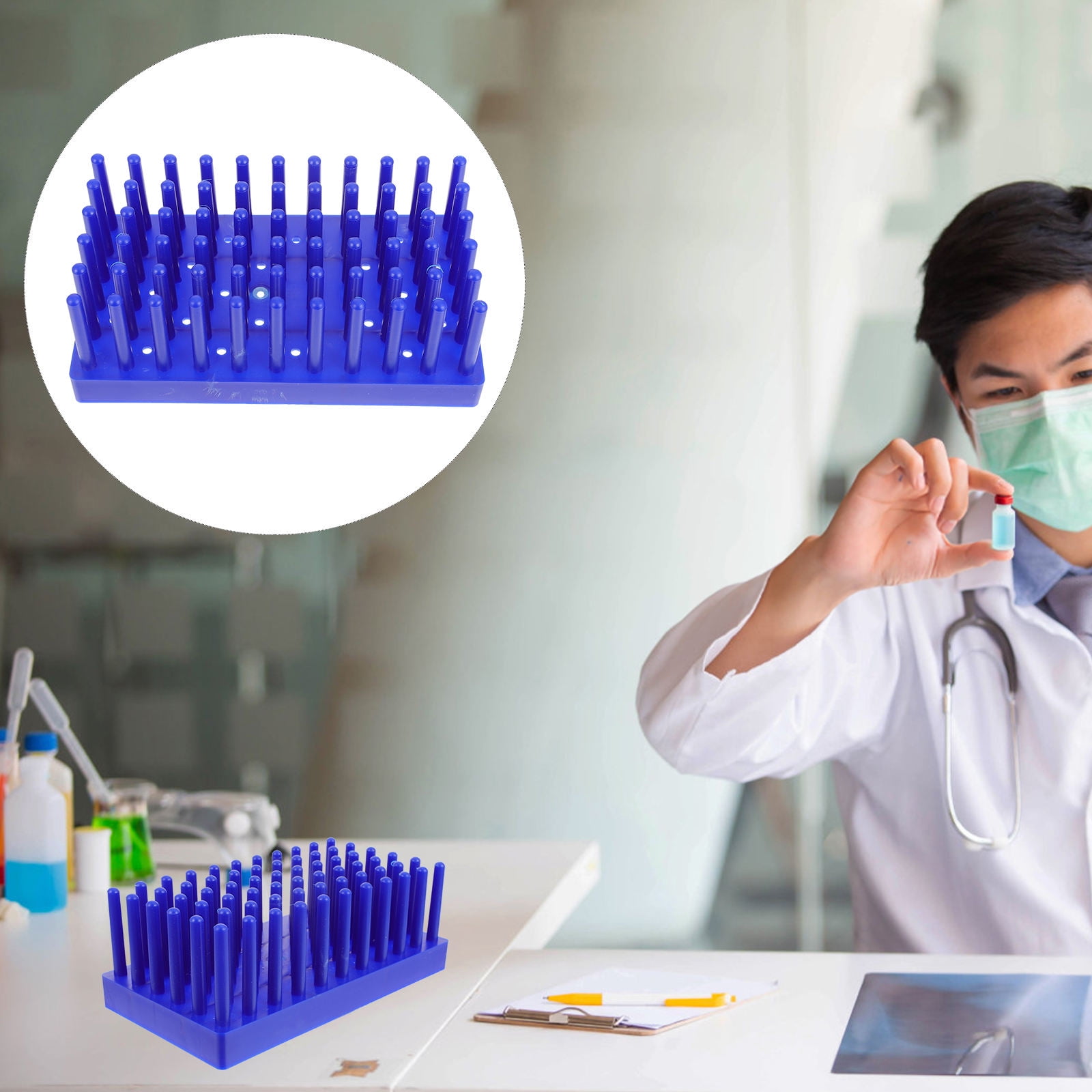 TEHAUX Test Tube Storage Rack 1Pack White Plastic for Home Users and ...